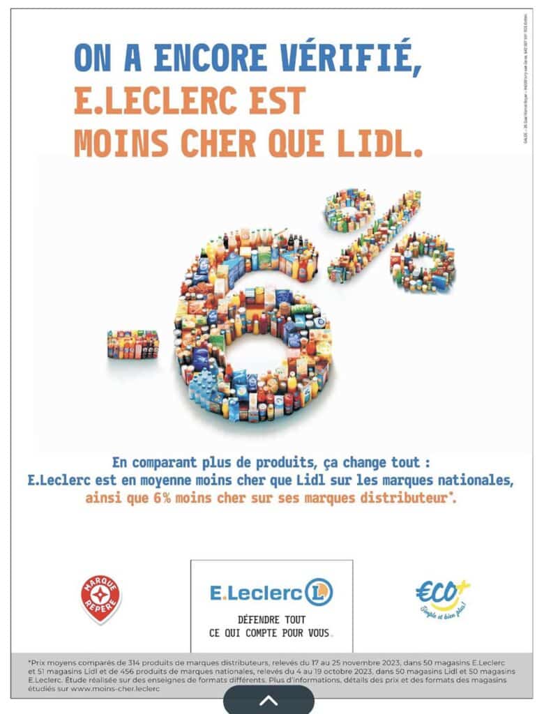 Publicité comparative : la bataille Leclerc / Lidl à un niveau encore ...