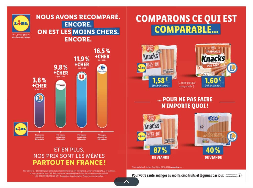 Publicité comparative : le tacle (très appuyé) de Lidl à Leclerc ...